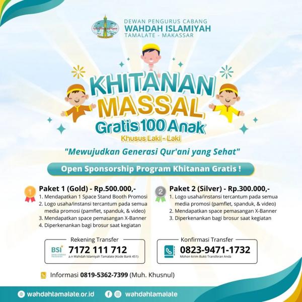 Khitanan Massal Gratis 100 Anak